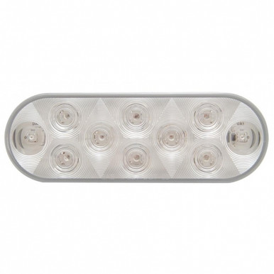 38776 - 10 LED RED OVAL STT LIGHT CLR LENS - Harbor Truck Parts