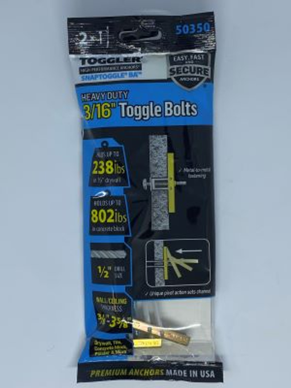 Snap Toggle 3/16 With Screws (2) 50350 - Mount ITM