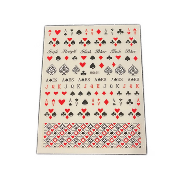 Playing Card Stickers (2) - Nail Art Supplies