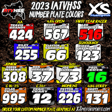 Custom Number Plate Graphic Kit IATVHSS Racing logos