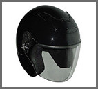 DOT ¾ Shell RK4 Black Motorcycle Helmet with removable visor