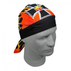 Iron Cross II Flames Do-Rag Flydanna