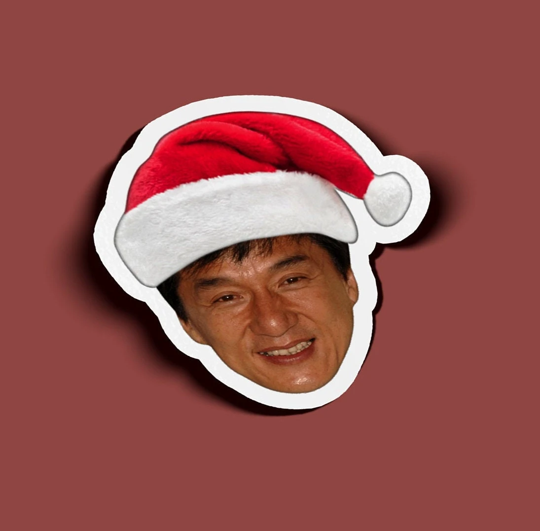 Jackie Chan Santa Sticker