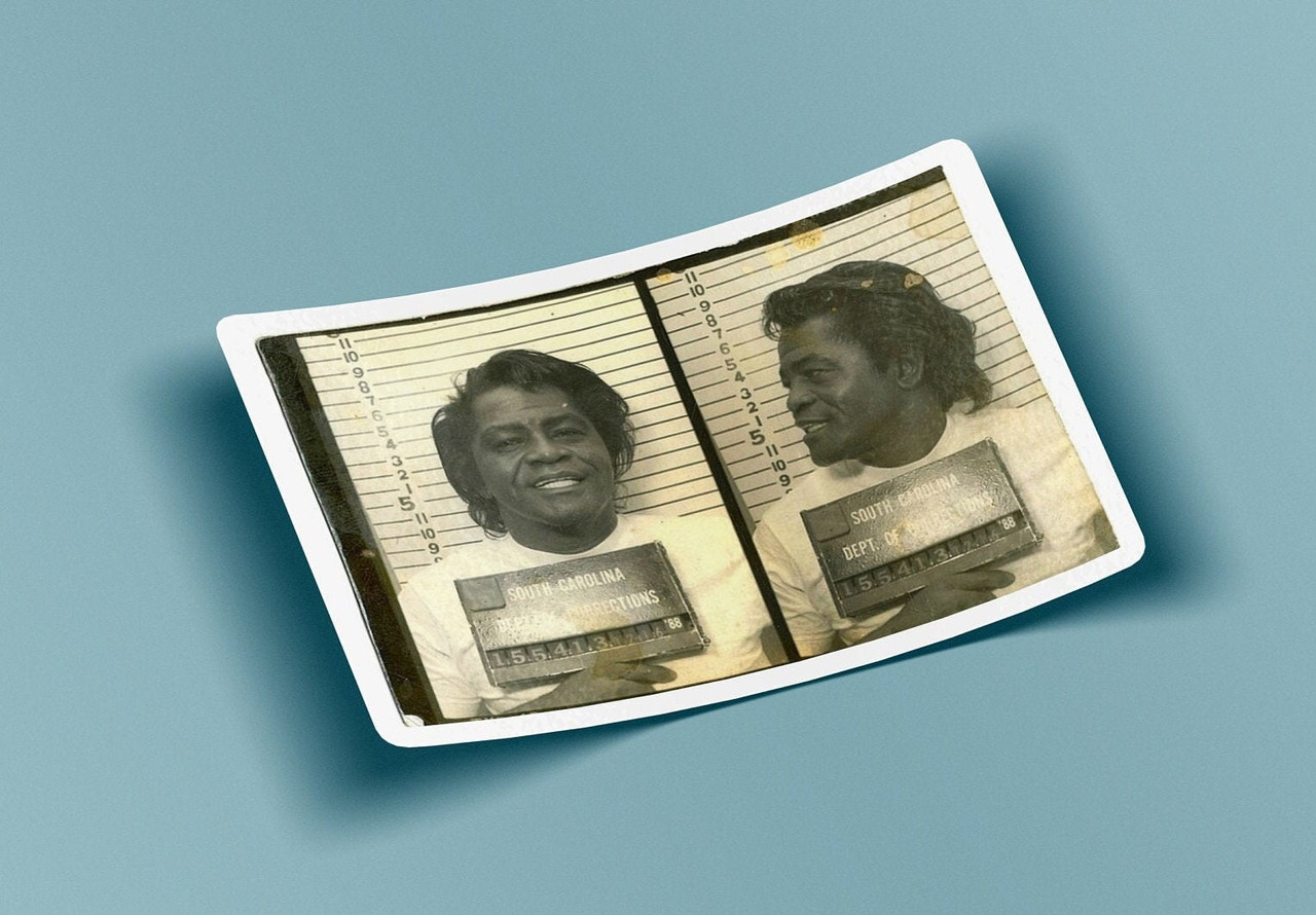 James Brown Mugshot Sticker Sticker