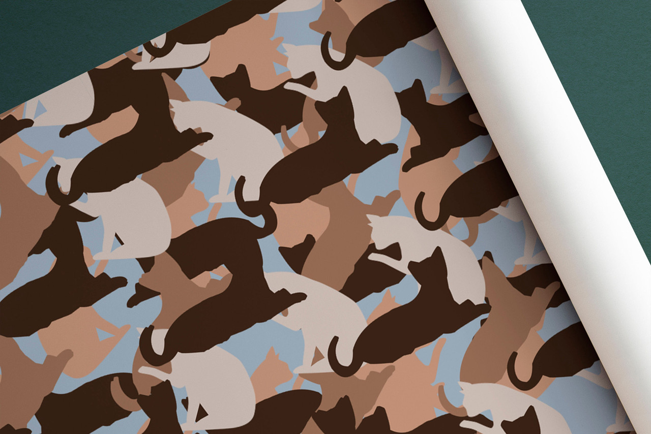 Cat Camouflage Wrapping Paper - Christmas Birthday Gift Wrapping Paper ...