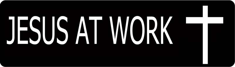 Jesus At Work Motorcycle Helmet Sticker