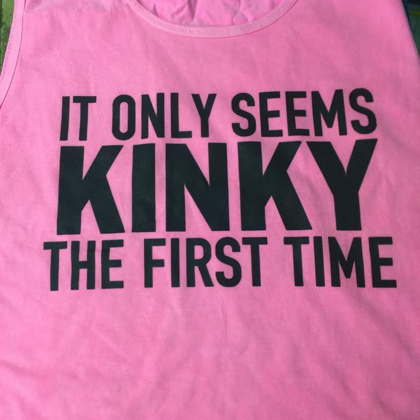 Don'T Worry...It'S Only Kinky The First Time Motorcycle Helmet Sticker