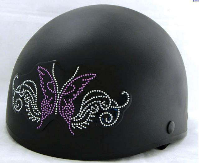 Sparkling Purple Butterfly Rhinestone Helmet Patch