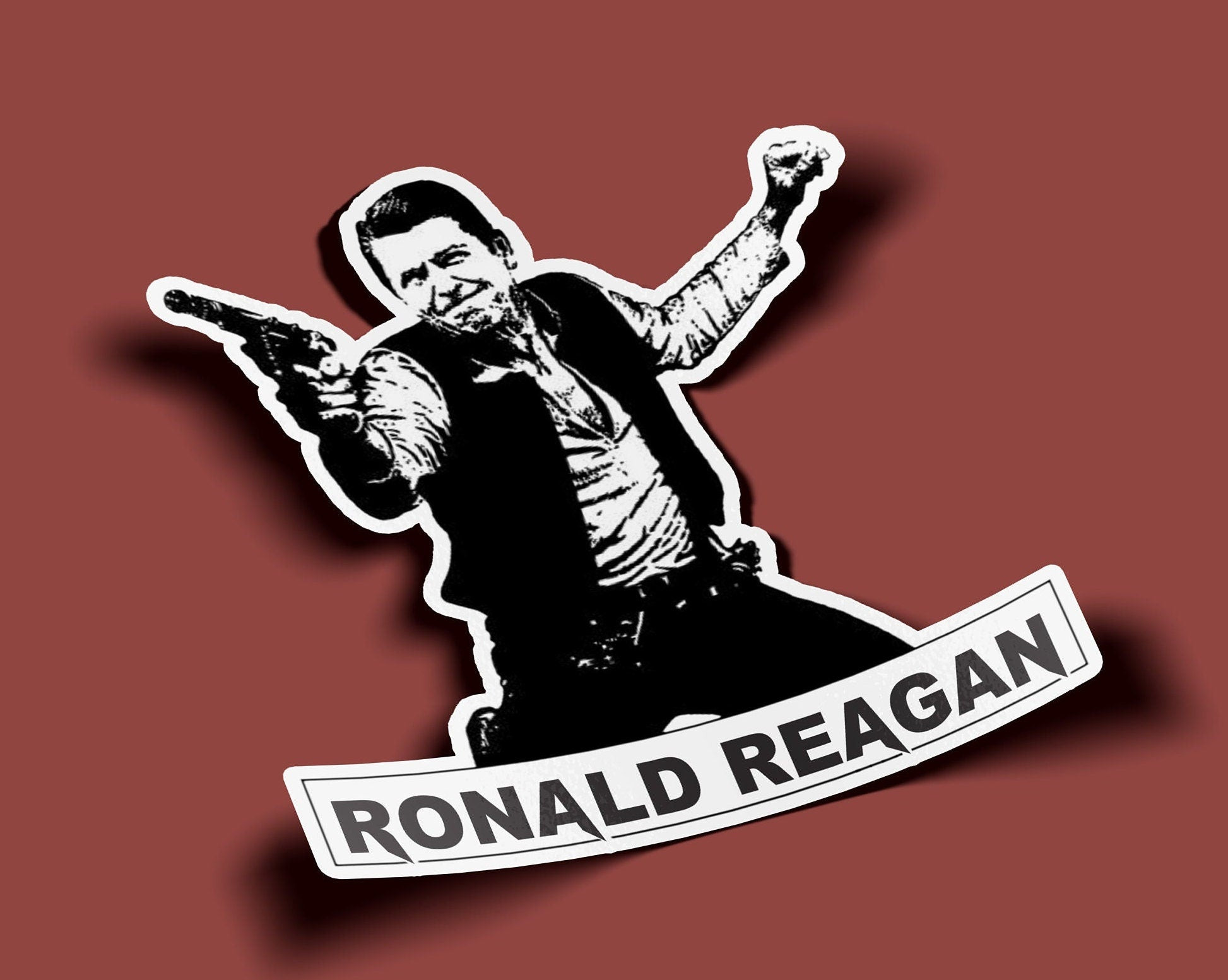 Ronald Reagan Stickers Ronald RayGun Sticker