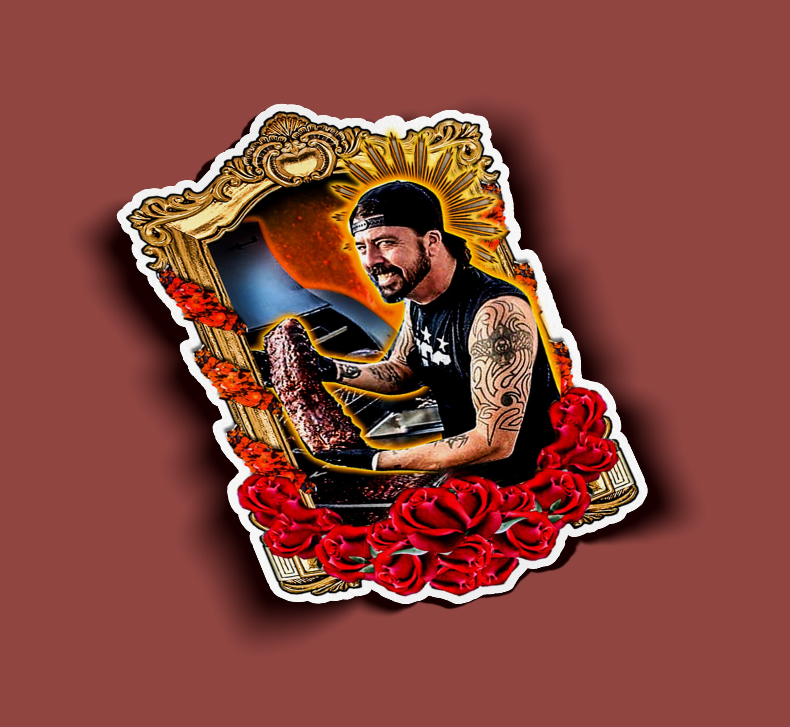 Saint Dave Grohl Sticker - Dave Grohl BBQ Sticker