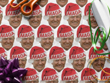 MAGA Santa Donald Trump Christmas Gift Wrap Wrapping Paper