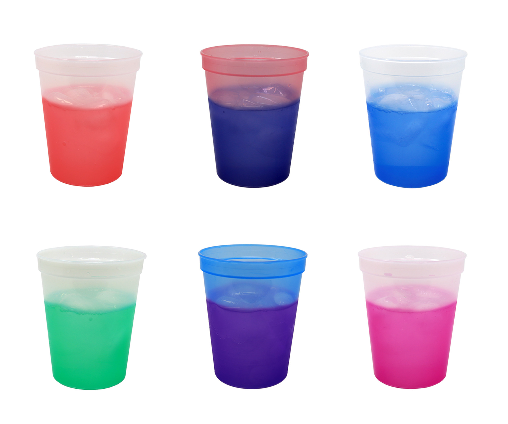 16oz Reusable Color-Changing Plastic Stadium Cups | BPA-Free, Made in ...