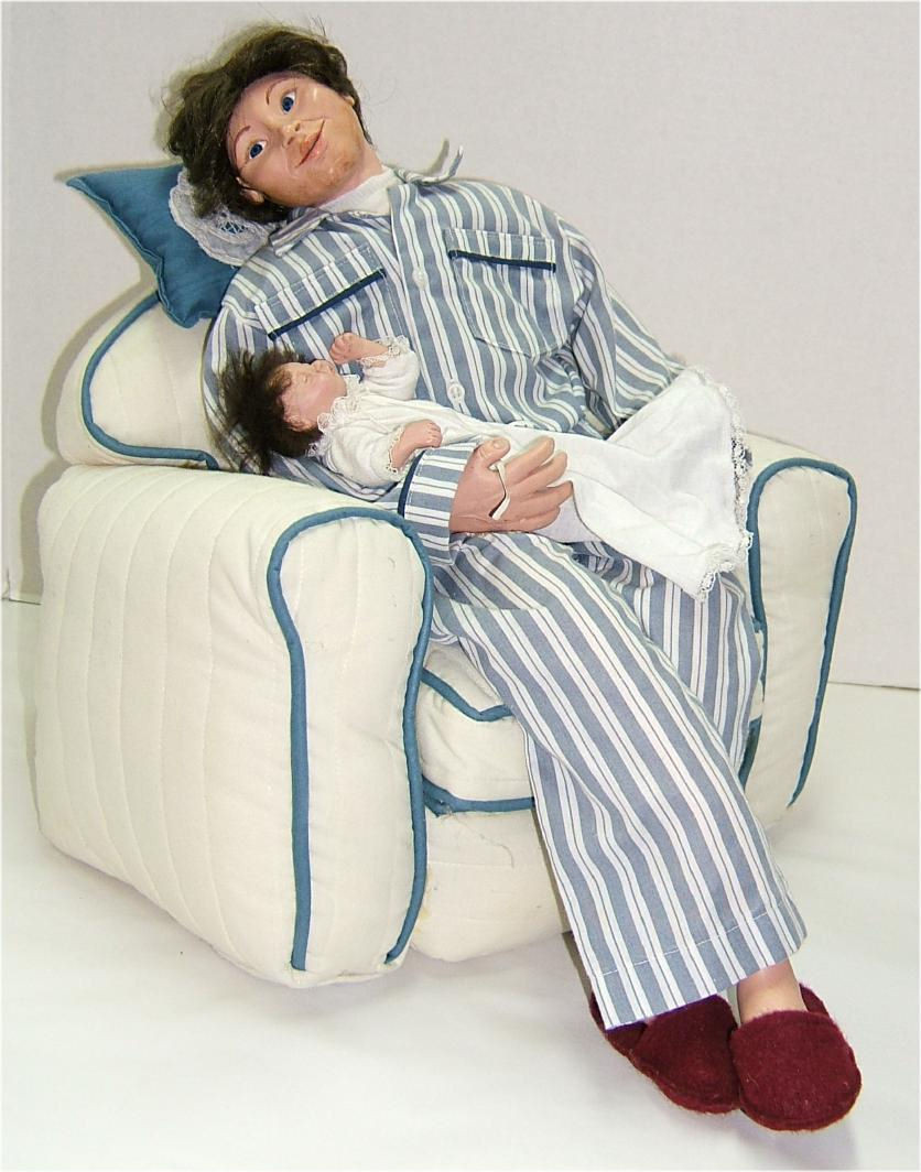 New Daddy...15" Hand Sculpted Clay and Cloth Doll by Judi Ward