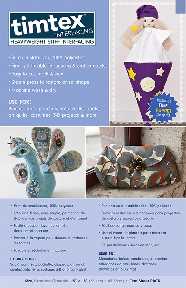 Timtex Craft Pack - Heavyweight Stiff Interfacing - 15" x 18" sheet