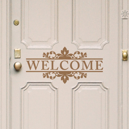 Welcome 1 With Leaves Wall Decal | DecalMyWall.com