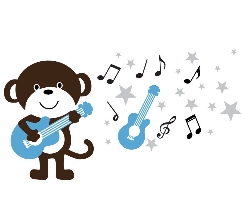 Music Monkey Wall Decal | DecalMyWall.com