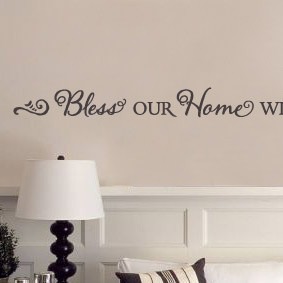 Bless our Home with Love Laughter Wall Quote | DecalMyWall.com