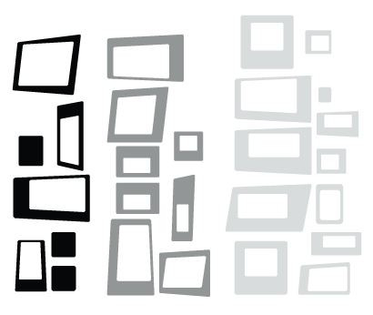 Retro-Modern Squares Wall Decals Pack | DecalMyWall.com