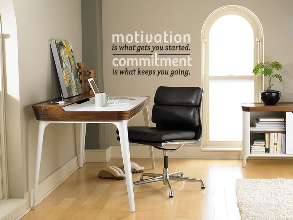 Motivation & Commitment Wall Decal | DecalMyWall.com