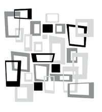 Retro-Modern Squares Wall Decals Pack | DecalMyWall.com