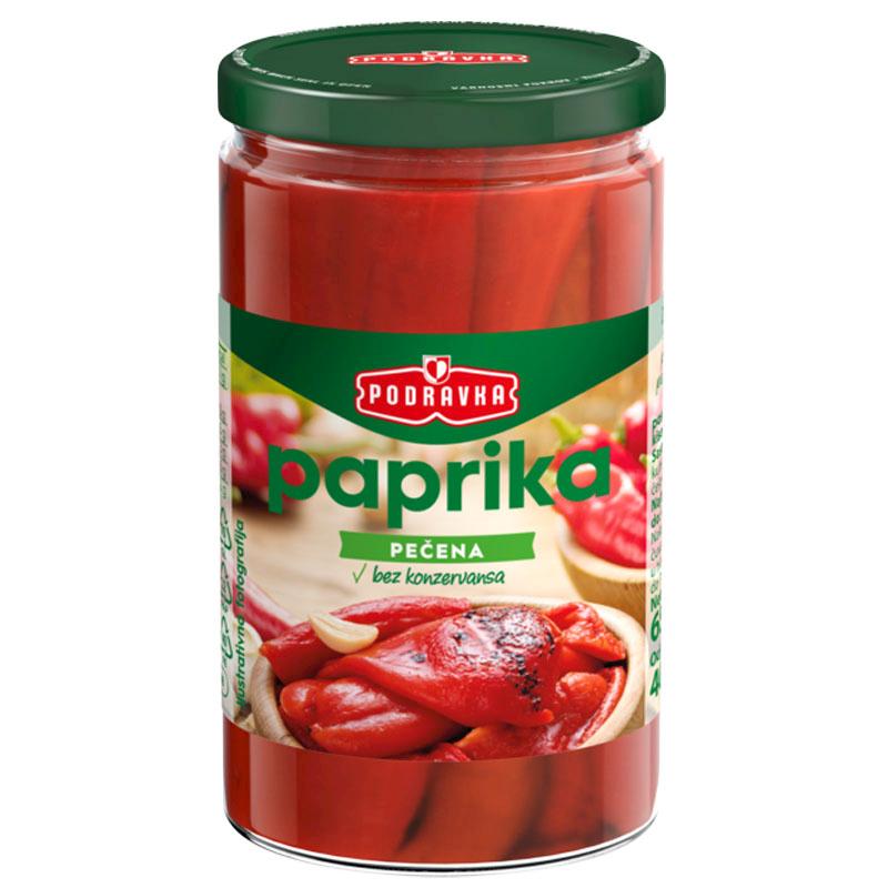 PODRAVKA ROASTED RED PEPPERS 650g