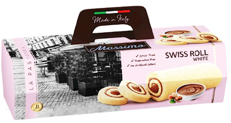 Maestro Massimo Swiss roll white cocoa & hazelnut 300g