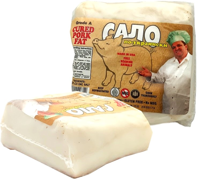 CHUNK Cured Pork Fat Ukrainian Salo salted v/p