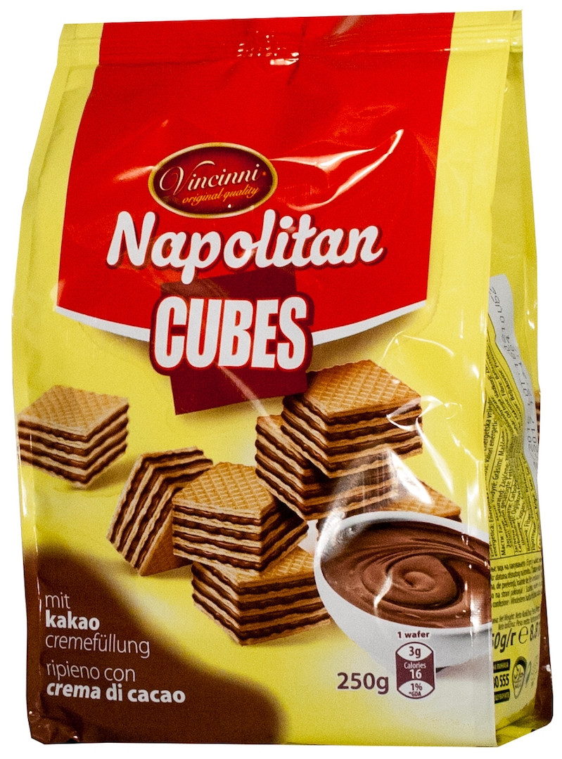 Vincinni Napolitan Wafer Cubes - Cocoa250g - Pirinfoods