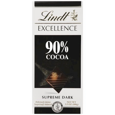LINDT EXCELLENCE 90% COCOA DARK CHOCOLATE 100g
