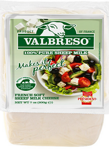 Valbreso French white feta cheese sheep milk 200g
