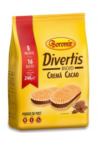 Boromir Divertis Biscuiti Crema Cacao Biscuits With Cocoa Filling 240g