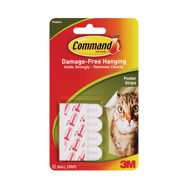 3M Command Adhesive Poster Strips Small (Pack of 12) - Biz+ Stationery ...