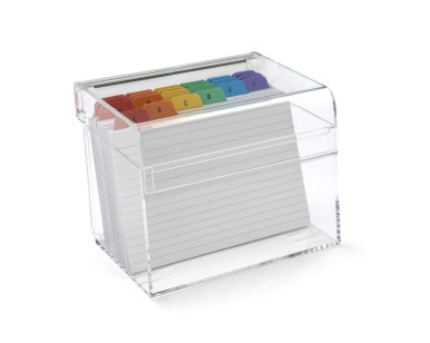ACRYLIC - INDEX BOX (7 x 5inches) w/CARDS and TABS - Biz+ Stationery ...
