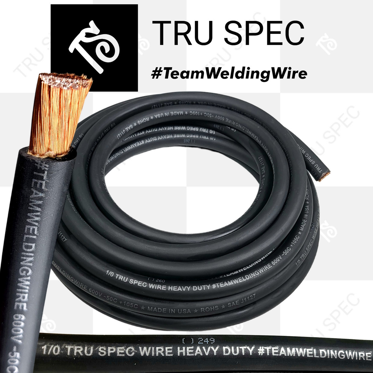 50ft 1/0 AWG Tru Spec #TeamWeldingWire Copper Wire (Black)