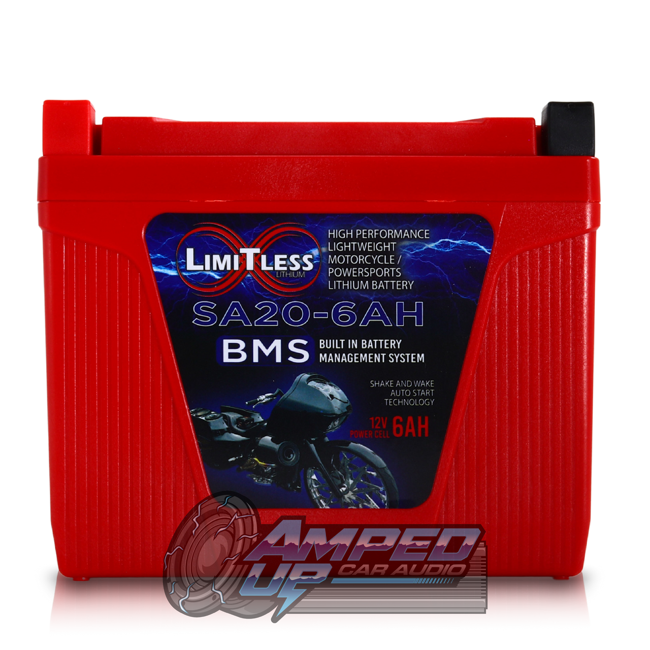 Limitless Lithium Shake Awake 20 Case 6AH Smart Motorcycle Battery