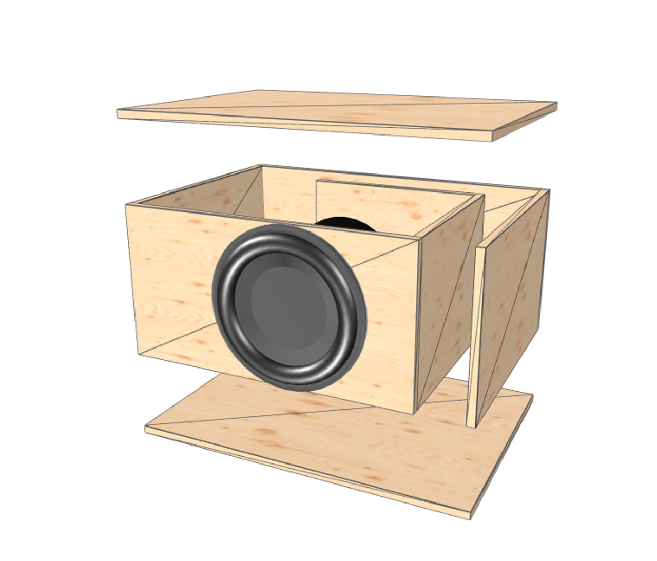 Glue it & Screw it Single 15" inch High Output XL Subwoofer Ported ...
