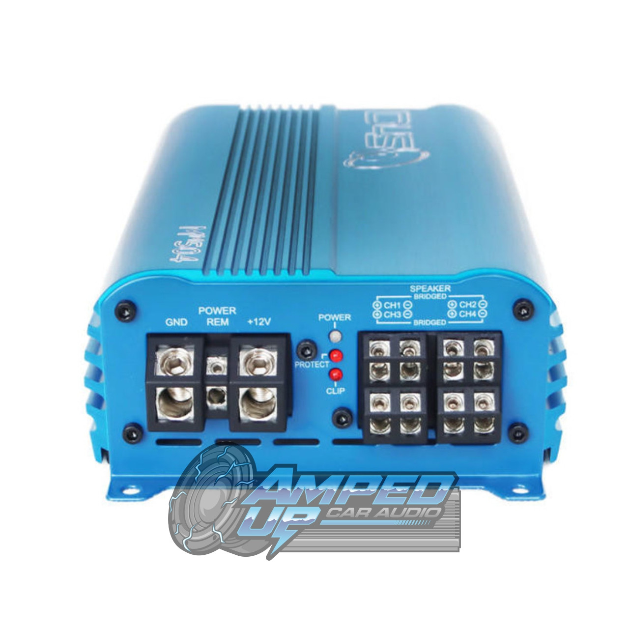 Down4Sound MM504 (Mini Maxx) Blue Amplifier | 300 Watts RMS 4CH