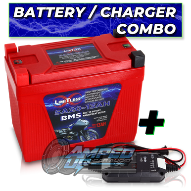 Limitless Lithium Shake Awake 20 Case 13AH Smart Motorcycle Battery ...