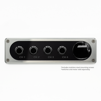 Sparked Innovations Silver Single DIN Aluminum Switch And Voltmeter Panel
