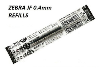 Zebra JF 0.4mm Gel ink Refills - 1 DOZEN BLACK ~ Pensworld