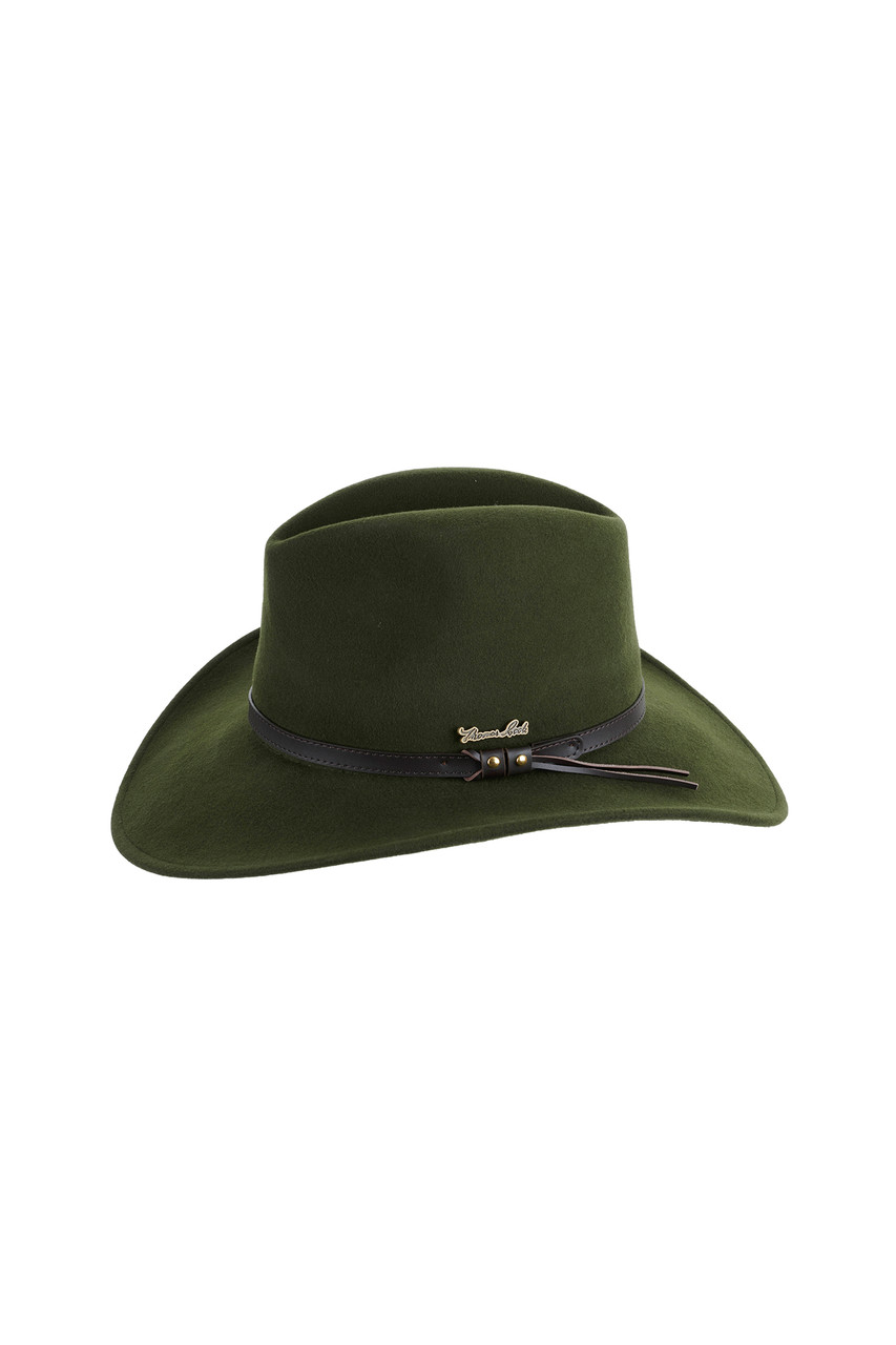 Thomas Cook Crushable Hat Made From Pure Wool Felt in Olive - Koolstuff Australia