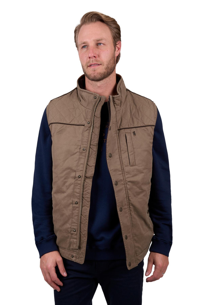 Thomas Cook MEN'S STAN FAUX OILSKIN VEST - Koolstuff Australia
