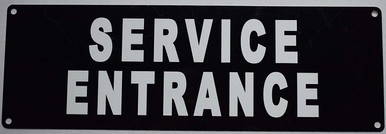 Service Entrance Sign - (Aluminium Reflective, 4x12, White Background)