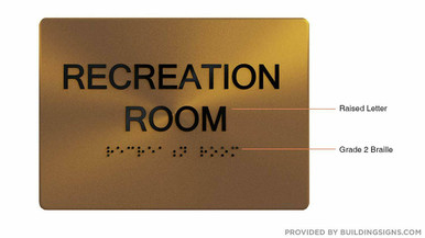 Recreation Room Sign- Gold(Aluminium, Gold/Black,Size 5x7) The ...
