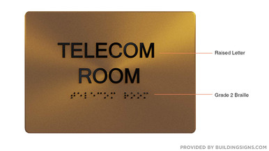 Telecom Room Sign- Gold(Aluminium, Gold/Black,Size 5x7) The Sensation ...