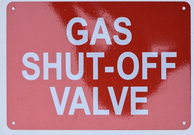 Gas Valve Sign (Aluminium Reflective, RED 10x12)