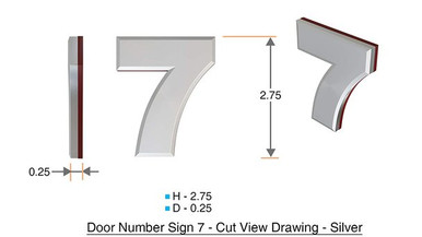 Apartment Number 7B Sign/Mailbox Number Sign, Door Number Sign. (Silver ...