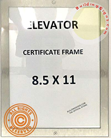 Elevator Permit Frame 8.5x11 (Lockable !!!, Stainless Steel, Heavy Duty ...