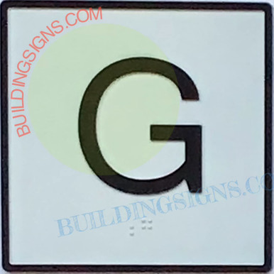 Elevator Floor Number G Sign- Elevator JAMB Plate Floor Ground Sign