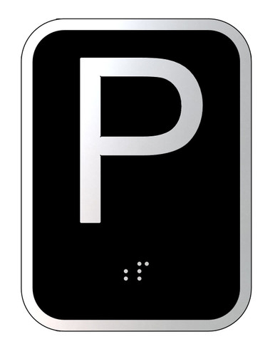 Elevator floor number P sign - Elevator Jamb Plate P Sign